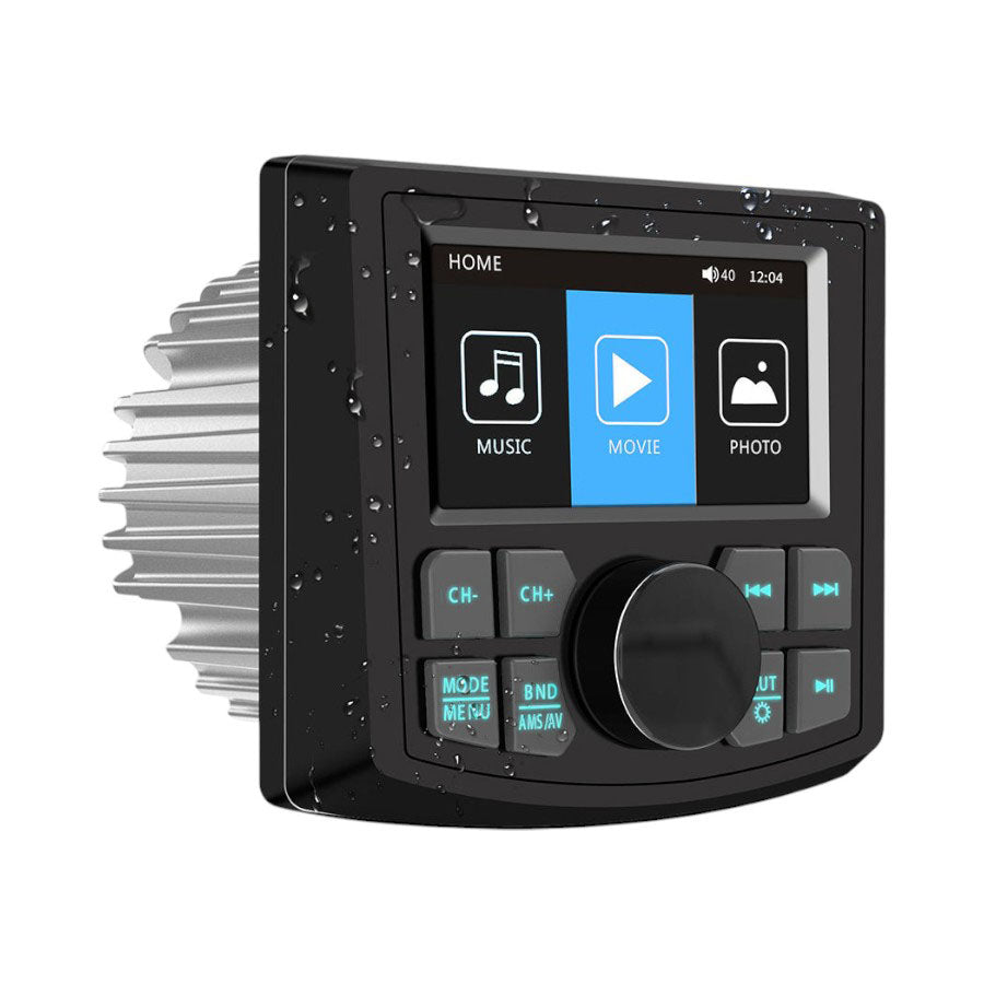 MarineTech 3inch Multi Media Receiver with Bluetooth, AM/FM - Marine C ...